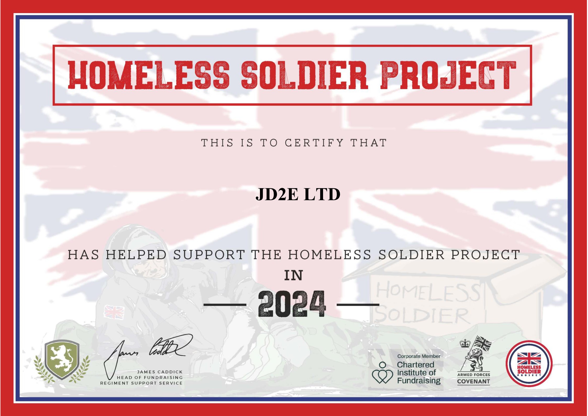 Charity Update - JD2E Ltd